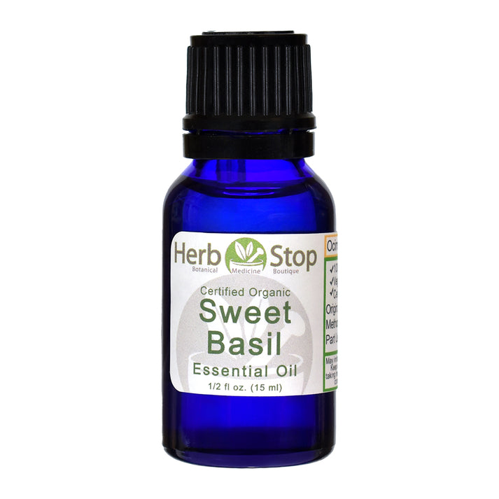 Sweet Basil Essential Oil - Certified Organic | Herb Stop - Arizona's ...