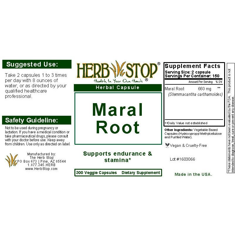 Maral Root Capsules | Herb Stop - Arizona's Herbal Store